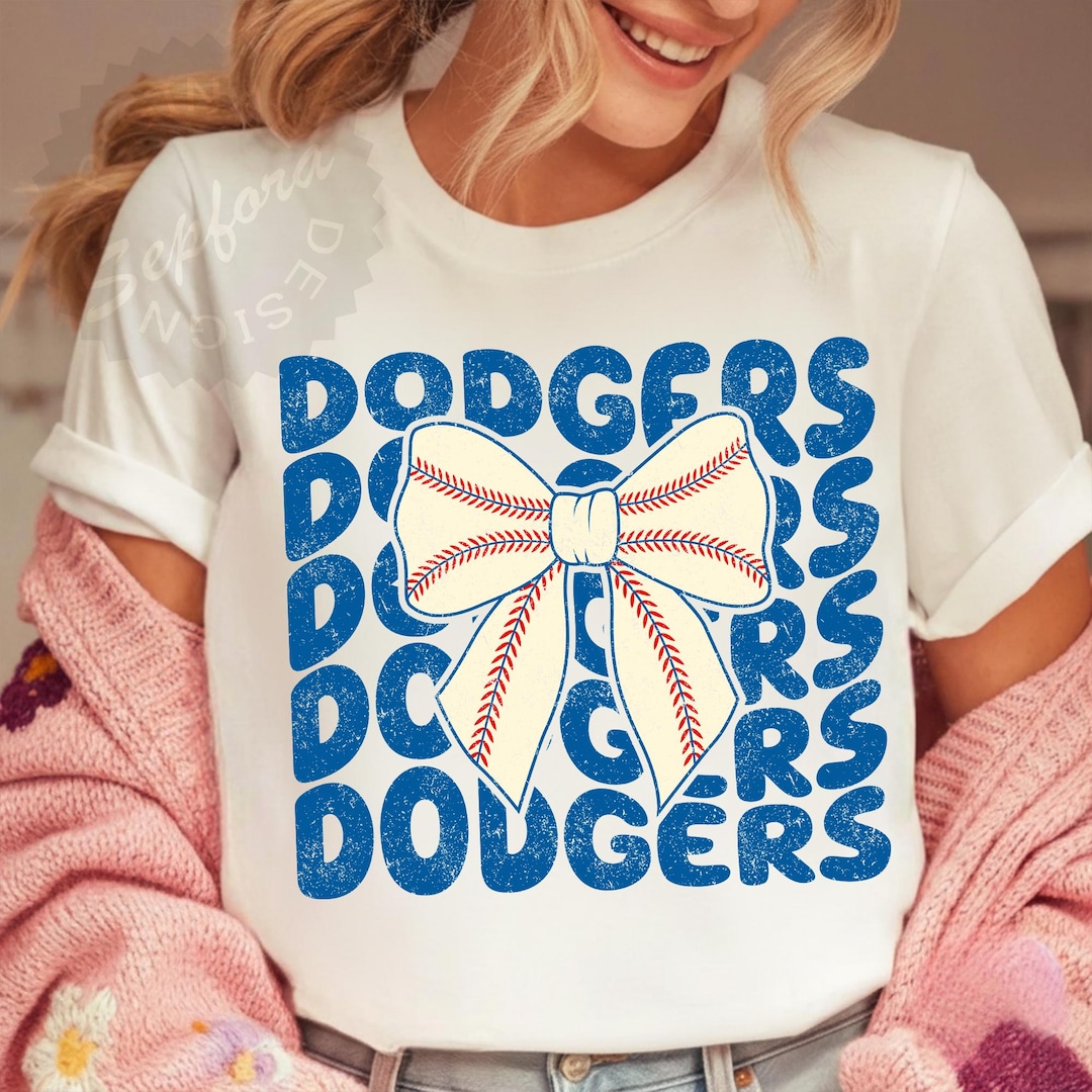 Retro Dodgers Bow Png, Coquette Dodgers Bow Svg, Baseball Svg, Png for ...