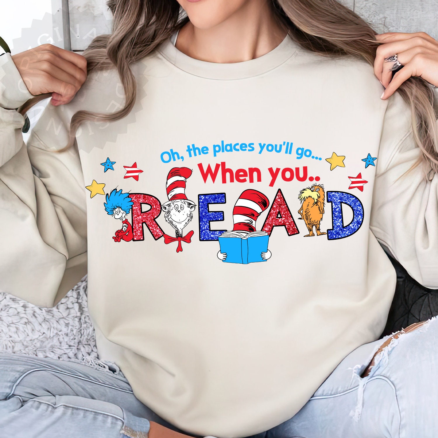 Oh, the Places You'll Go. Read Books Fake Sequins Png, Dr. Seuss Png ...