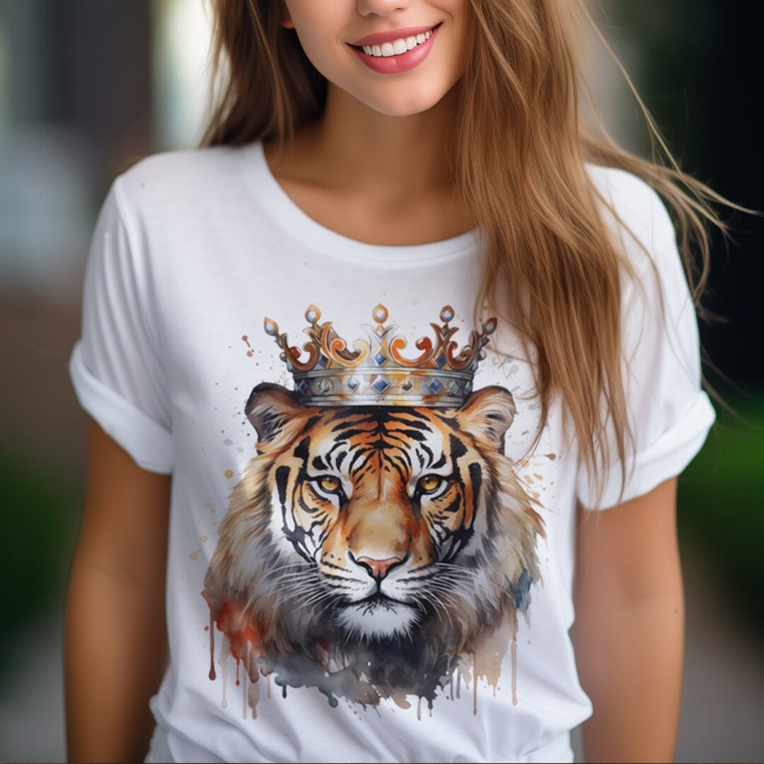 Tiger PNG. Watercolor Tiger Portrait Print for Sublimation Printing ...