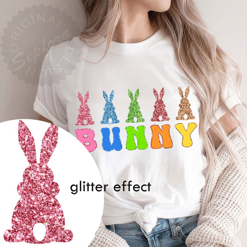 Bunny Easter Png. Glitter Bunny Png Design for Easter Day. Glitter ...