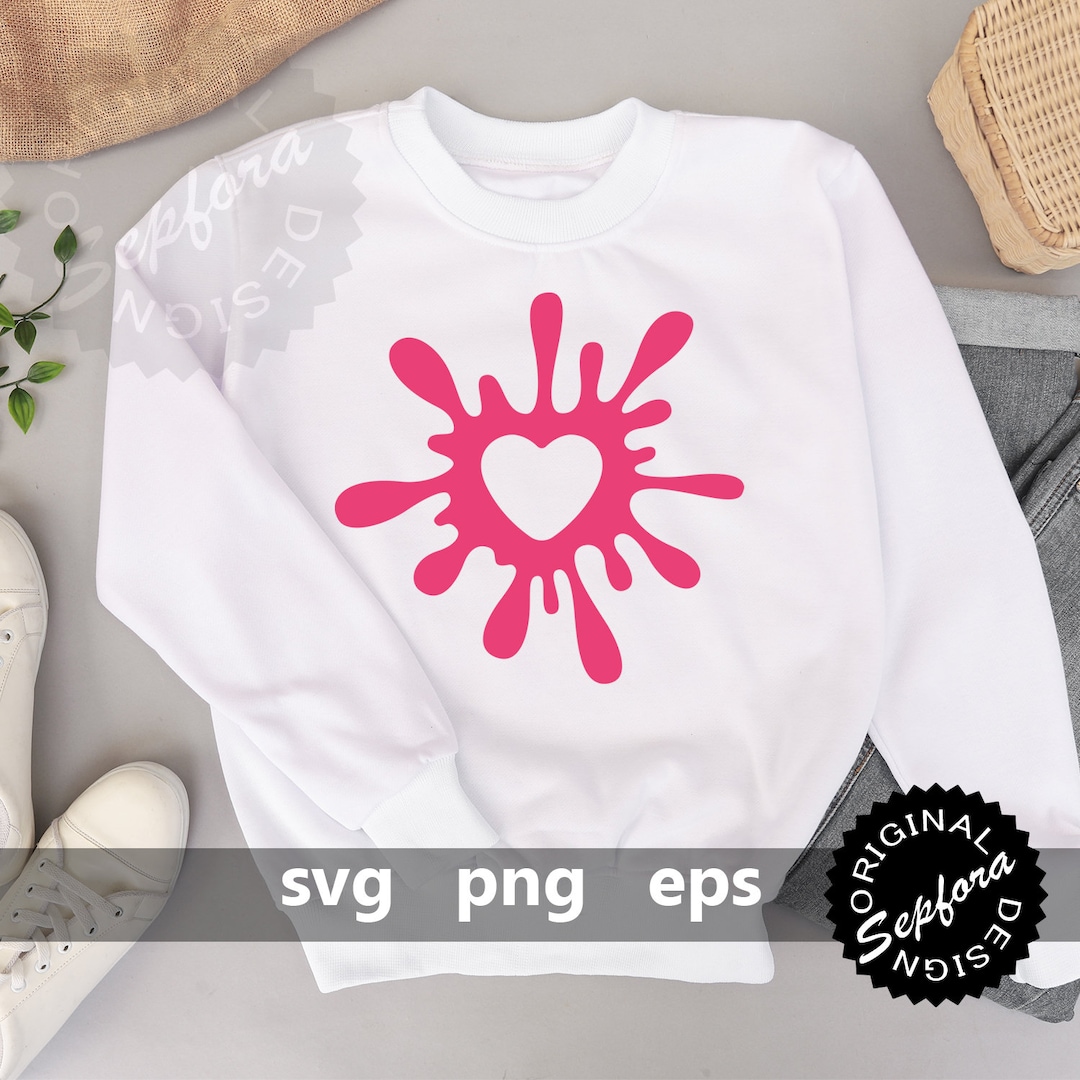 Heart Splash Svg, Png, Eps. Heart Splatter Svg, Valentines Day Svg ...