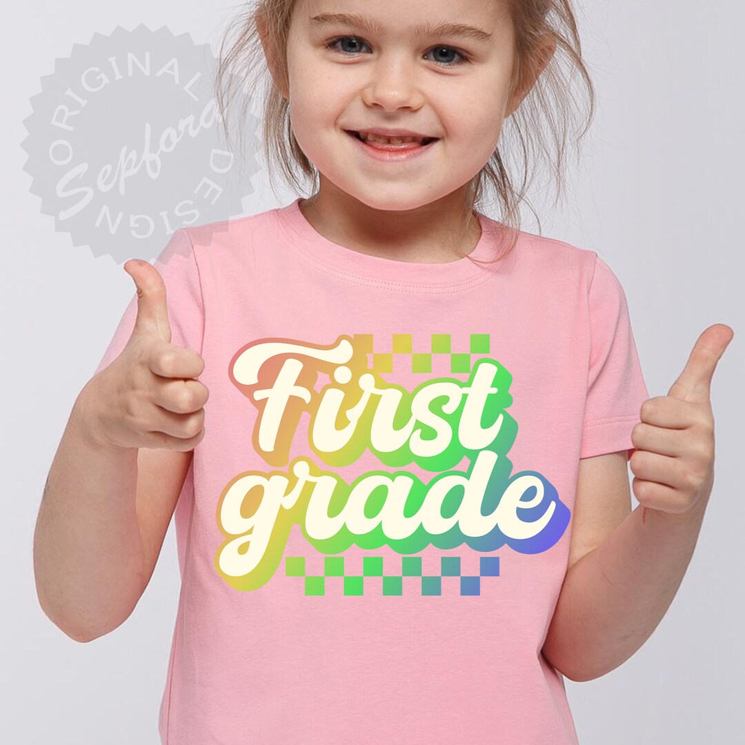 First Grade Png, Rainbow School Grade Png Bundle. Back to School Png ...