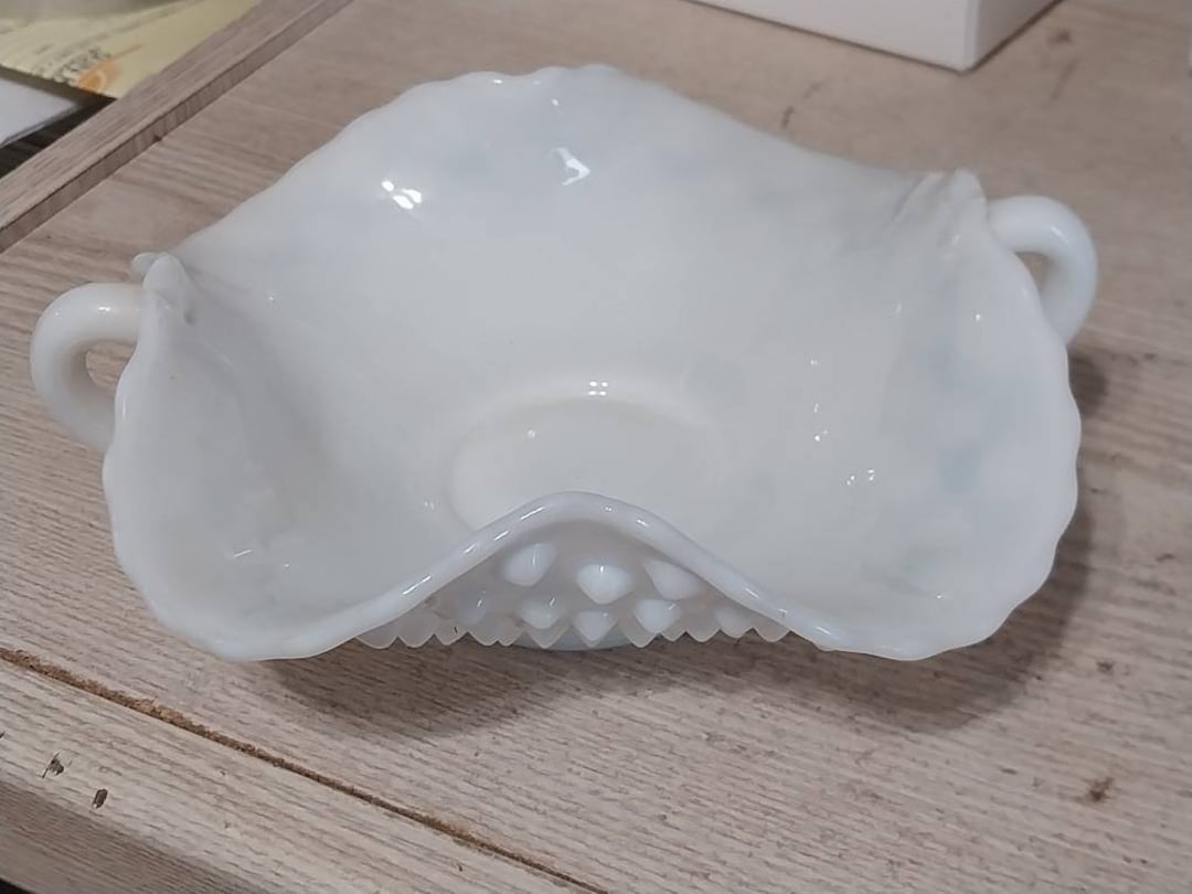 Vintage Fenton Two Handle Hobnail Dish - Etsy