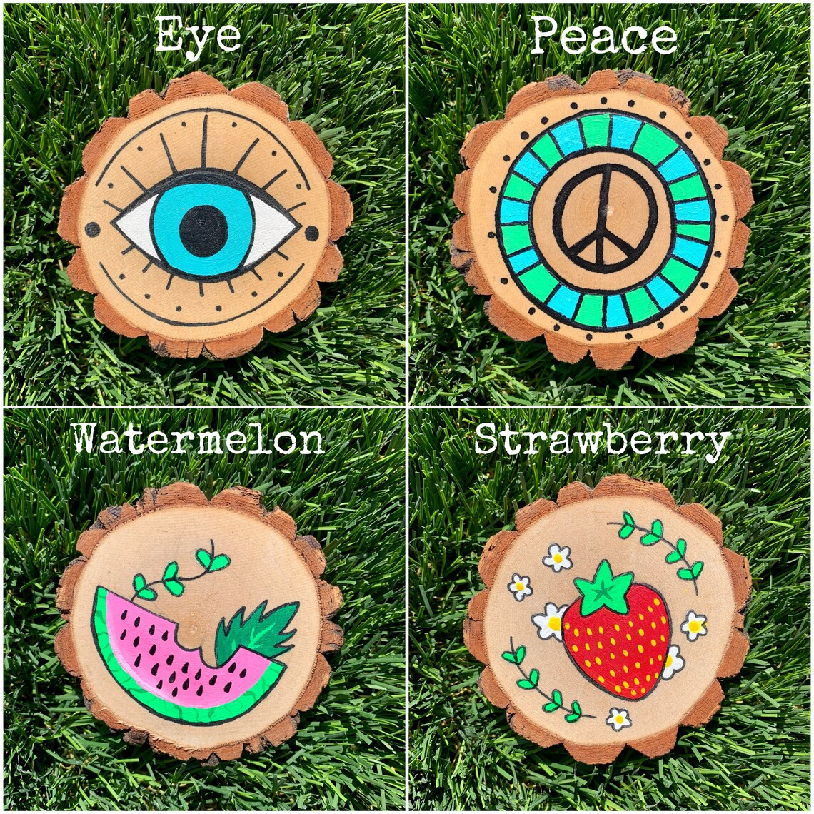 Painted Wood Rounds - Etsy