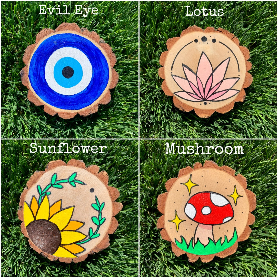 Painted Wood Rounds - Etsy