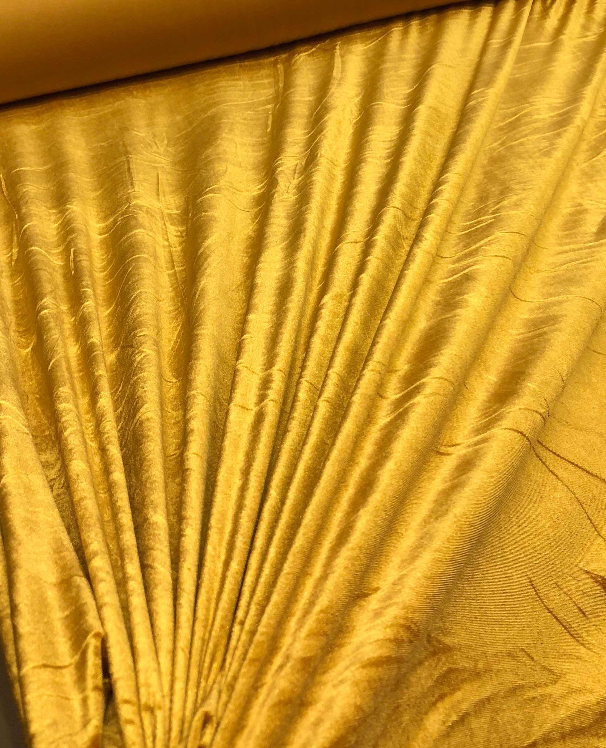 Stretch velvet 60 wide Beautiful mustard color Fabric sold by the yard