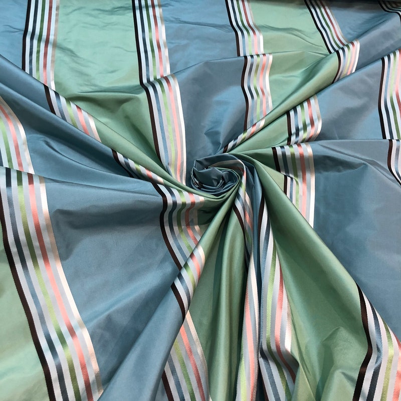 Aqua Striped Fabric - Etsy