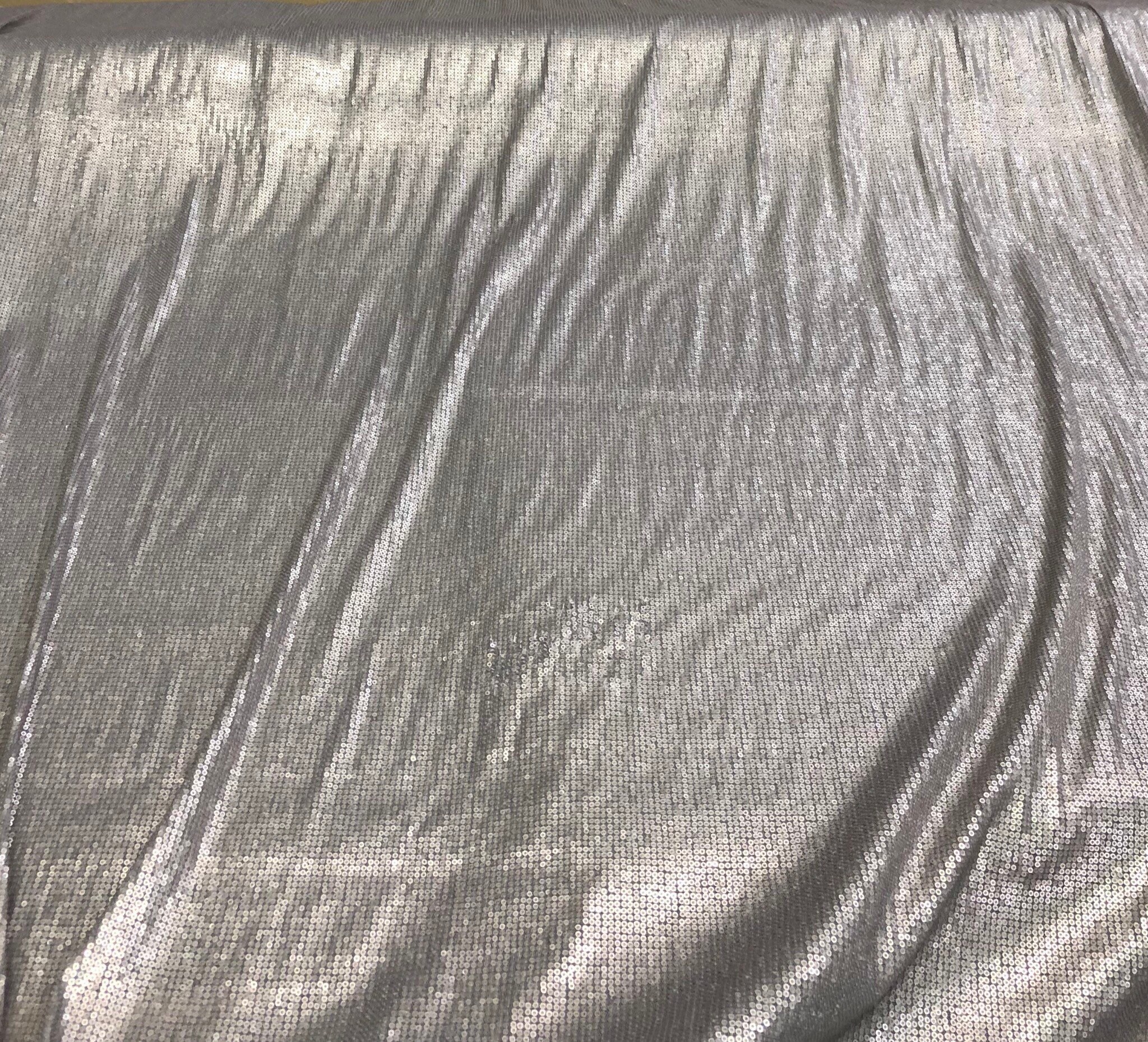Striped silver grey sequins on meah fabric 52 wide Sequins fabric sold ...