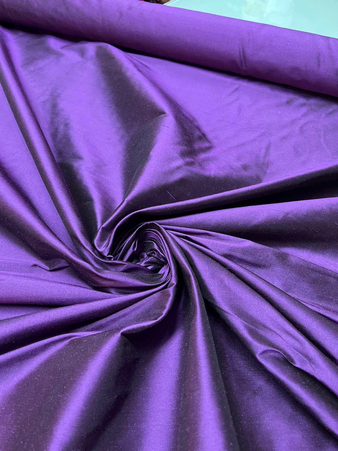 Silk Shantung 54" Wide Beautiful Bright Dark Purple Iridescent Color ...