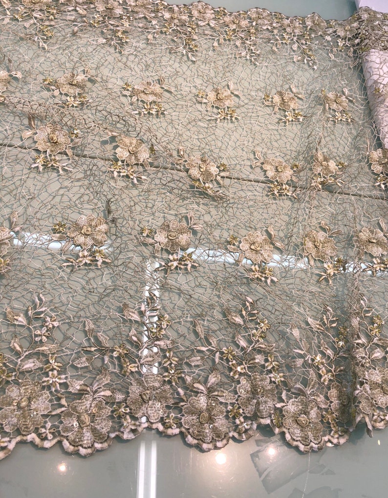 Beautiful Floral Crochet French Lace Spider Web Lace With 3D - Etsy