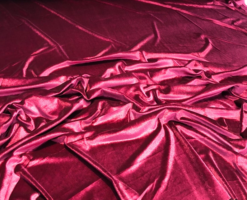 Stretch Velvet 60 Wide Beautiful Wine Color Fabric Sold - Etsy