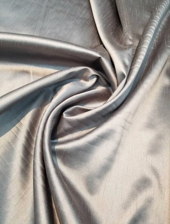 Poly Shantung 108 Wide Beautiful Silver Grey Color Fabric Sold by the Yard Etsy