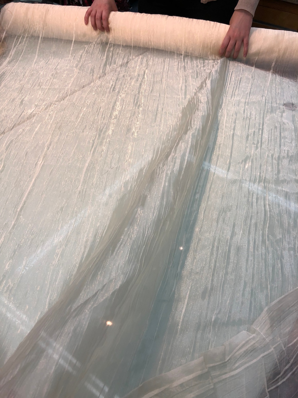 Crinkle Organza 45" Wide Beautiful Cream Color Fabric Sold by Yard - Etsy