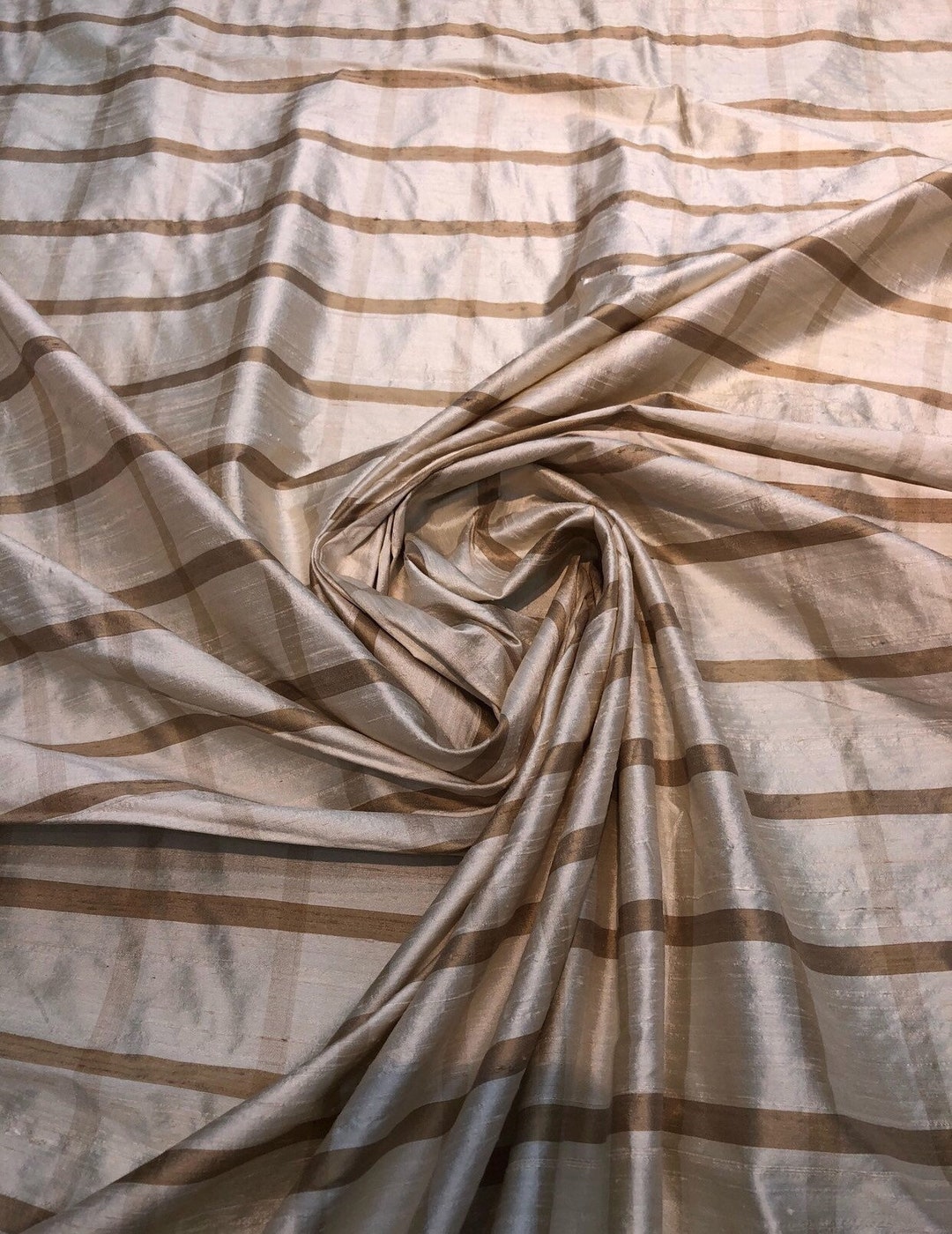 Silk Shantung Plad 54" Wide Beautiful Tan Color Fabric Sold by the Yard ...