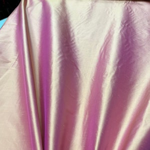 Silk Shantung 54" Wide Beautiful Bright Pink Gold Iridescent Color Silk ...