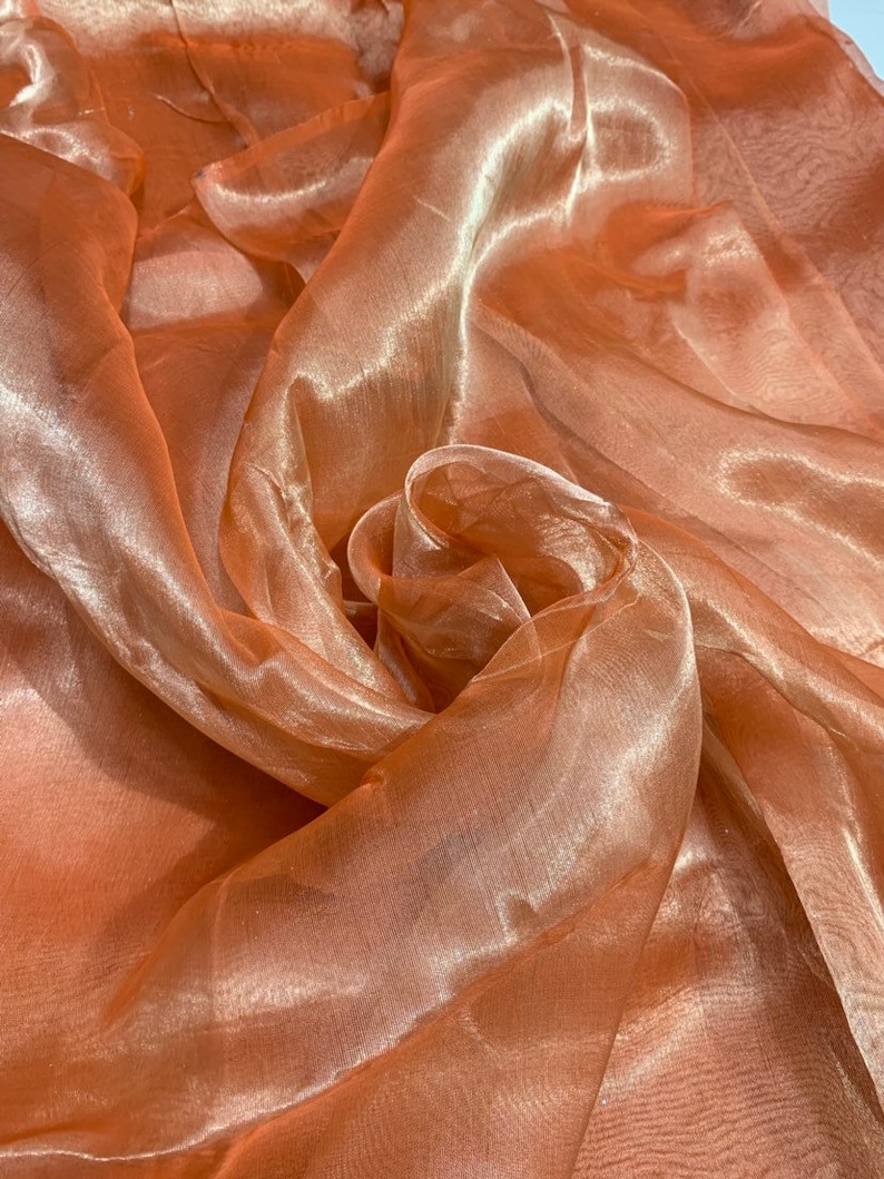 Matalic Tissue Organza 45 Wide Beautiful Matalic Orange - Etsy