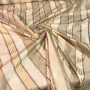 Silk Taffeta Satin Stripe 54 Wide Beautiful Gold Yellow Colors Fabric Sold by the Yard - Etsy
