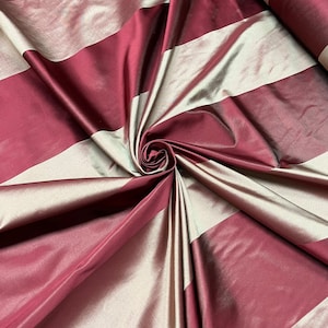 Silk Taffeta Plad 54" Wide Beautiful Wine and Gold 6” Wide Silk Satin Taffeta Stripe. Fabric ...
