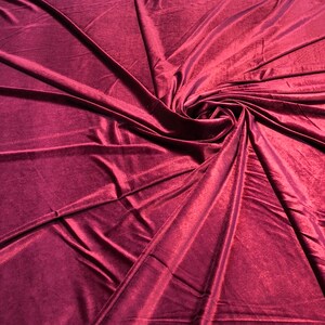 Stretch Velvet 60 Wide Beautiful Wine Color Fabric Sold by the Yard - Etsy