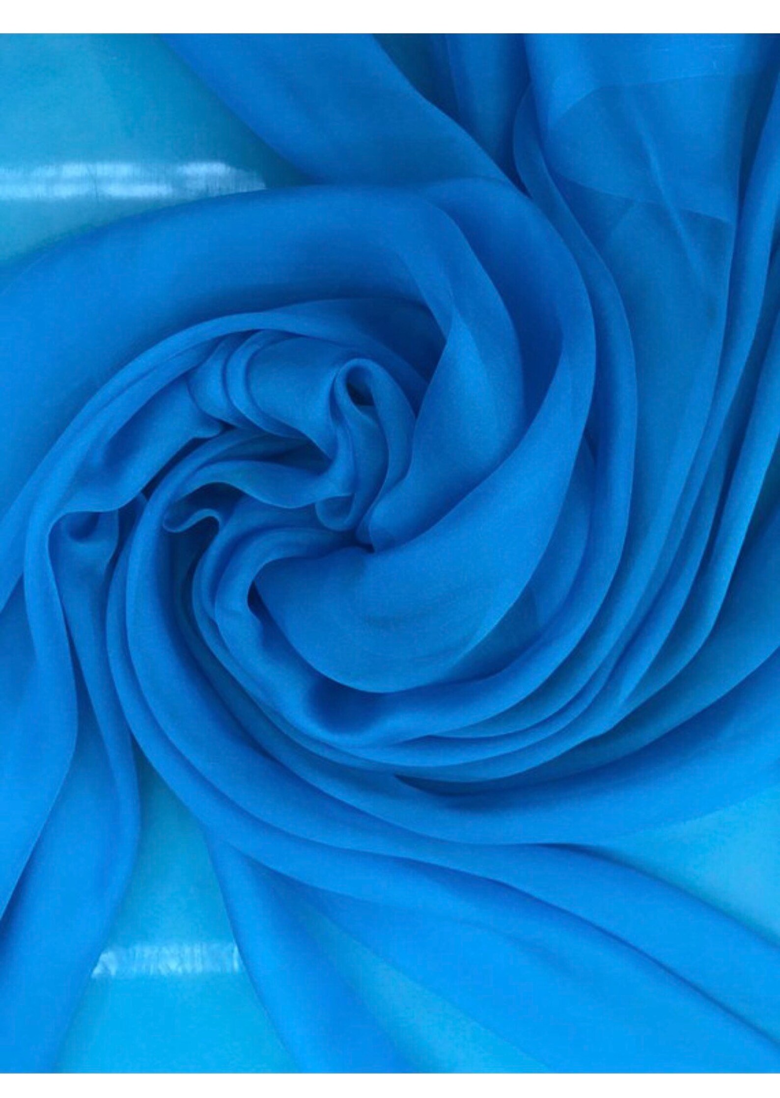 French Silk Chiffon 54 Wide Beautiful Turquise Color | Etsy