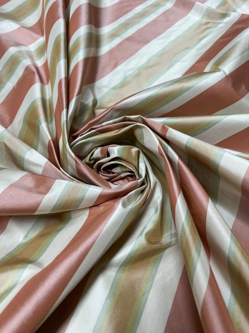 Silk Taffeta Plad 54 Wide Beautiful Copper Brown White - Etsy
