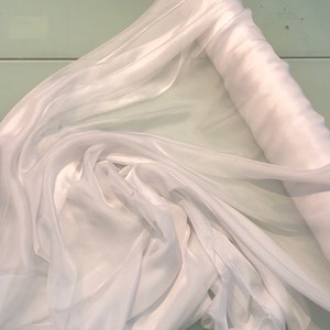 Silk Chiffon 45 Wide White Silk French Chiffon Fabric Sold by the Yard ...