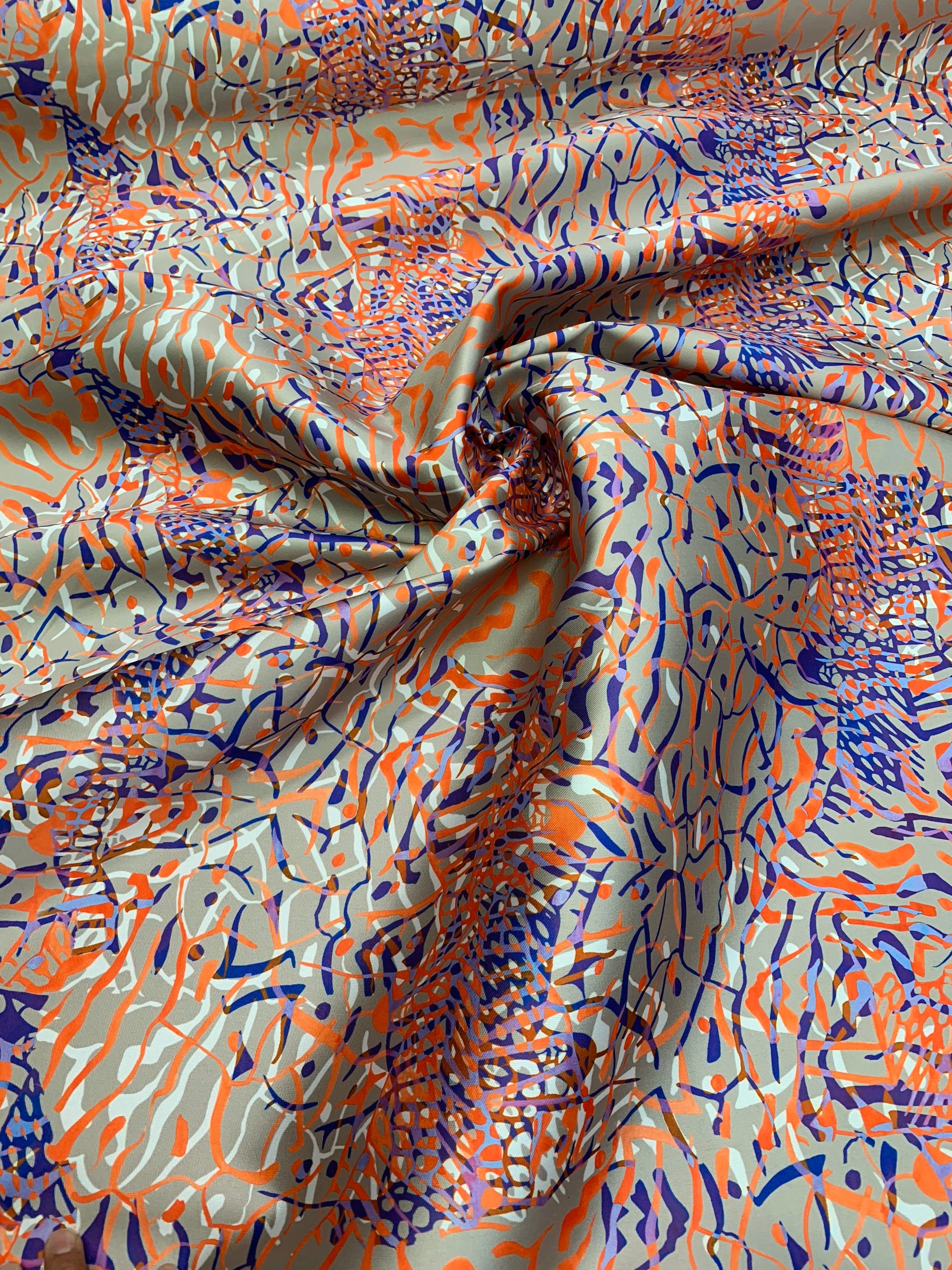 Tan Printed Fabric