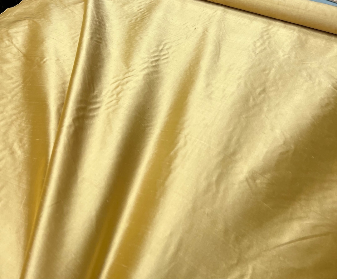 Silk Shantung 54" Wide Beautiful Bright Gold Color Silk Shantung Fabric ...