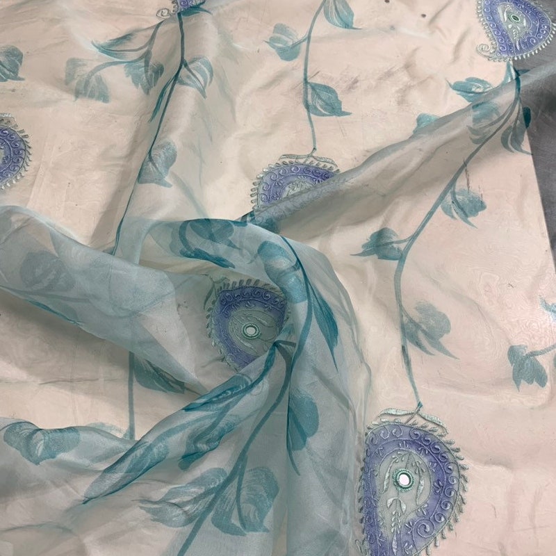 Embroidered Sheer Fabric - Etsy