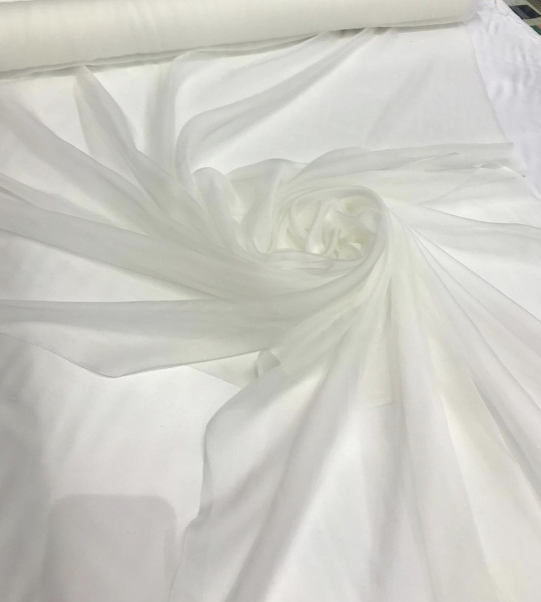 Silk chiffon 44 wide Ivory chiffon fabric sold by the yard