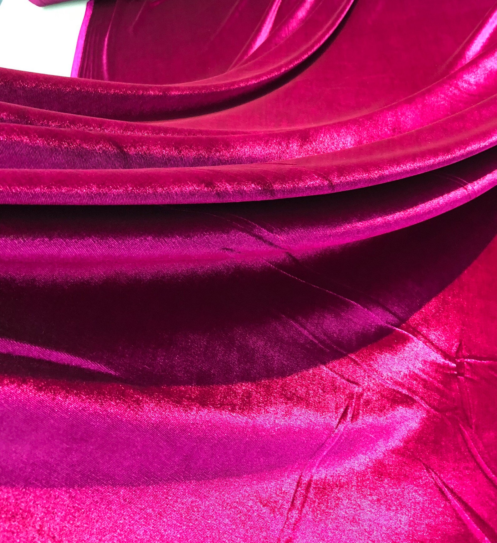 Stretch Velvet 60 Wide Beautiful Fusia Pink Color Fabric - Etsy