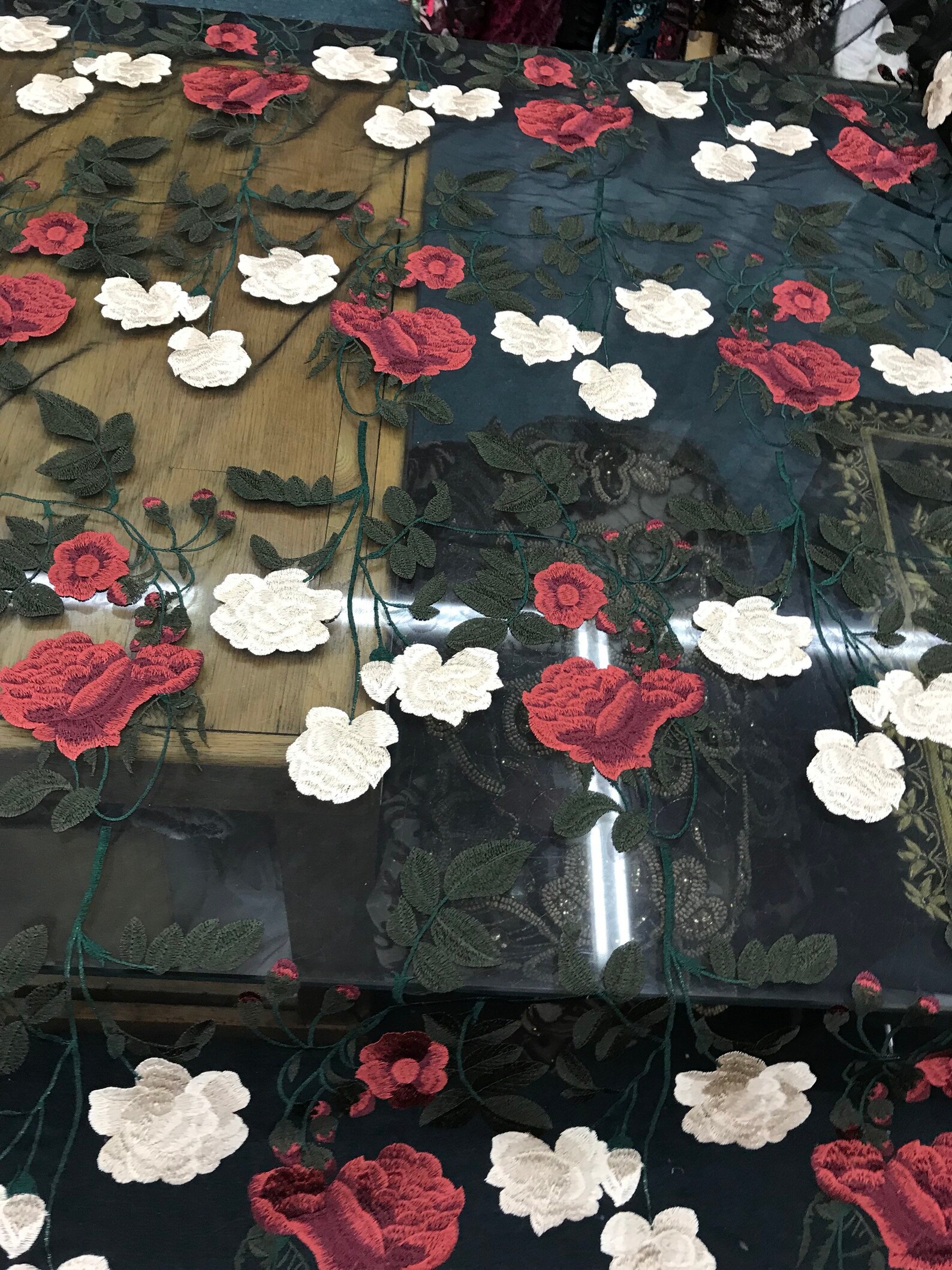 Italian Designer Fabric Floral Embrodery on Tulle Fabric. - Etsy