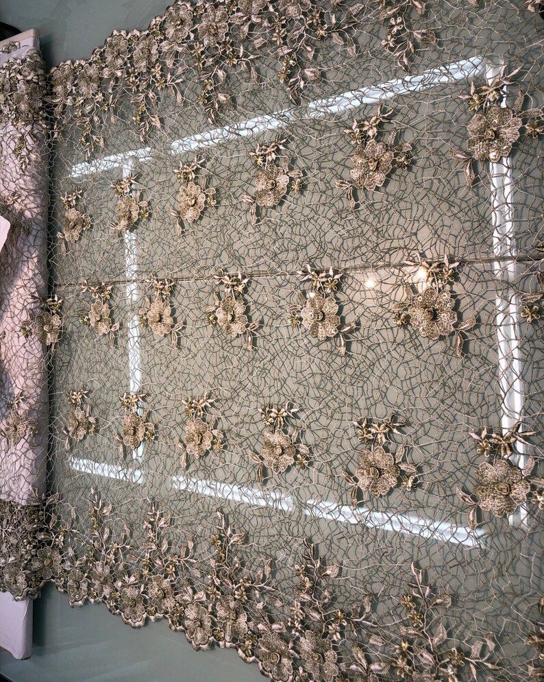 Beautiful Floral Crochet French Lace Spider Web Lace With 3D - Etsy