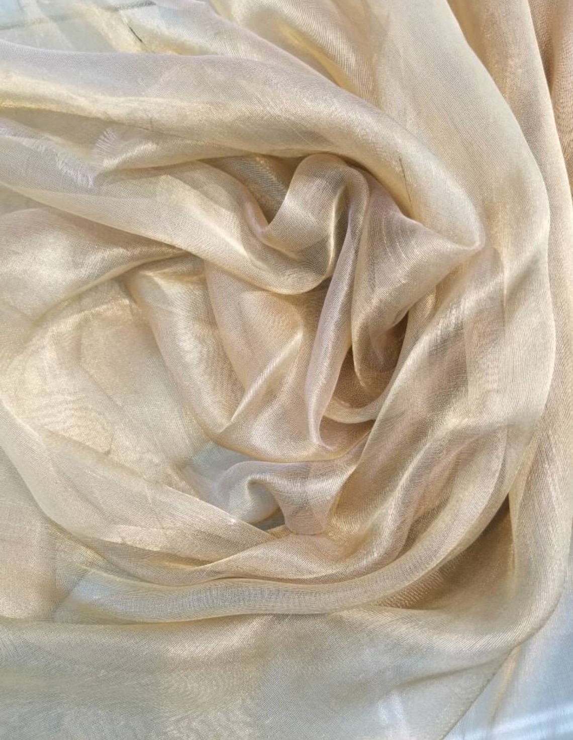 Metallic Tissue Organza Gold Color 100% Silk Organza 45" Wide Fabric ...