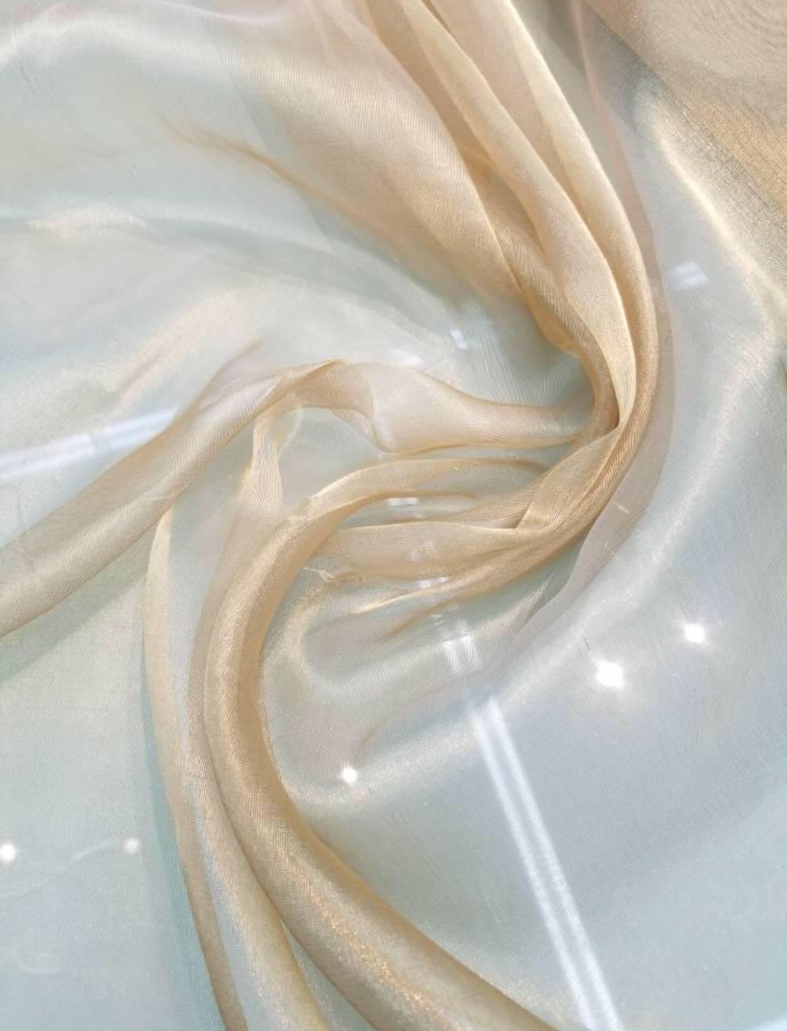 Metallic Tissue Organza Gold Color 100% Silk Organza 45" Wide Fabric ...