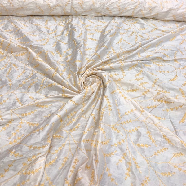 Embroidered Silk Fabric - Etsy