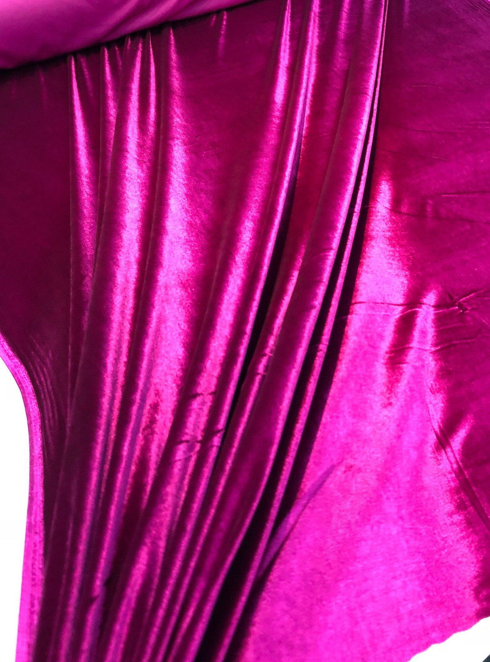 Stretch Velvet 60 Wide Beautiful Fusia Pink Color Fabric - Etsy