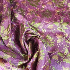 Purplish Fusia Gold Doubke Faced Brocade 45 Wide. - Etsy