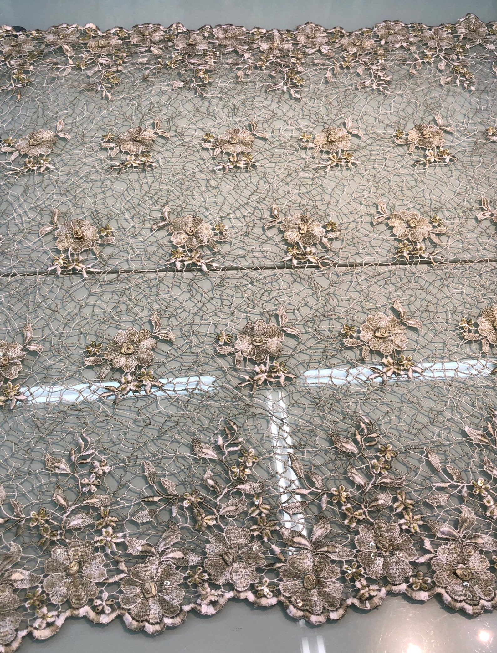 Beautiful Floral Crochet French Lace Spider Web Lace With 3D - Etsy