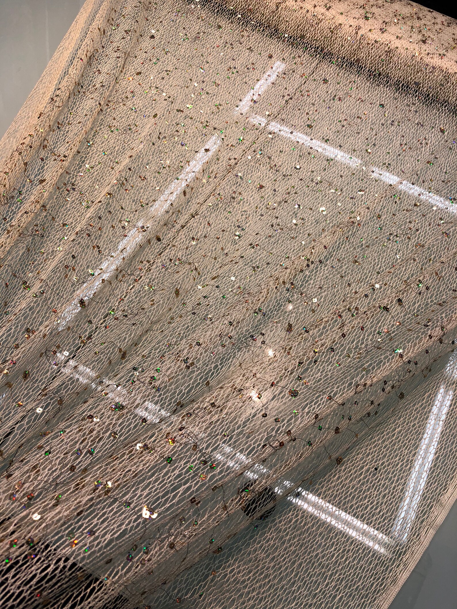 Spider Web Mesh With Sequin Embroidered Beautiful Cream Color - Etsy