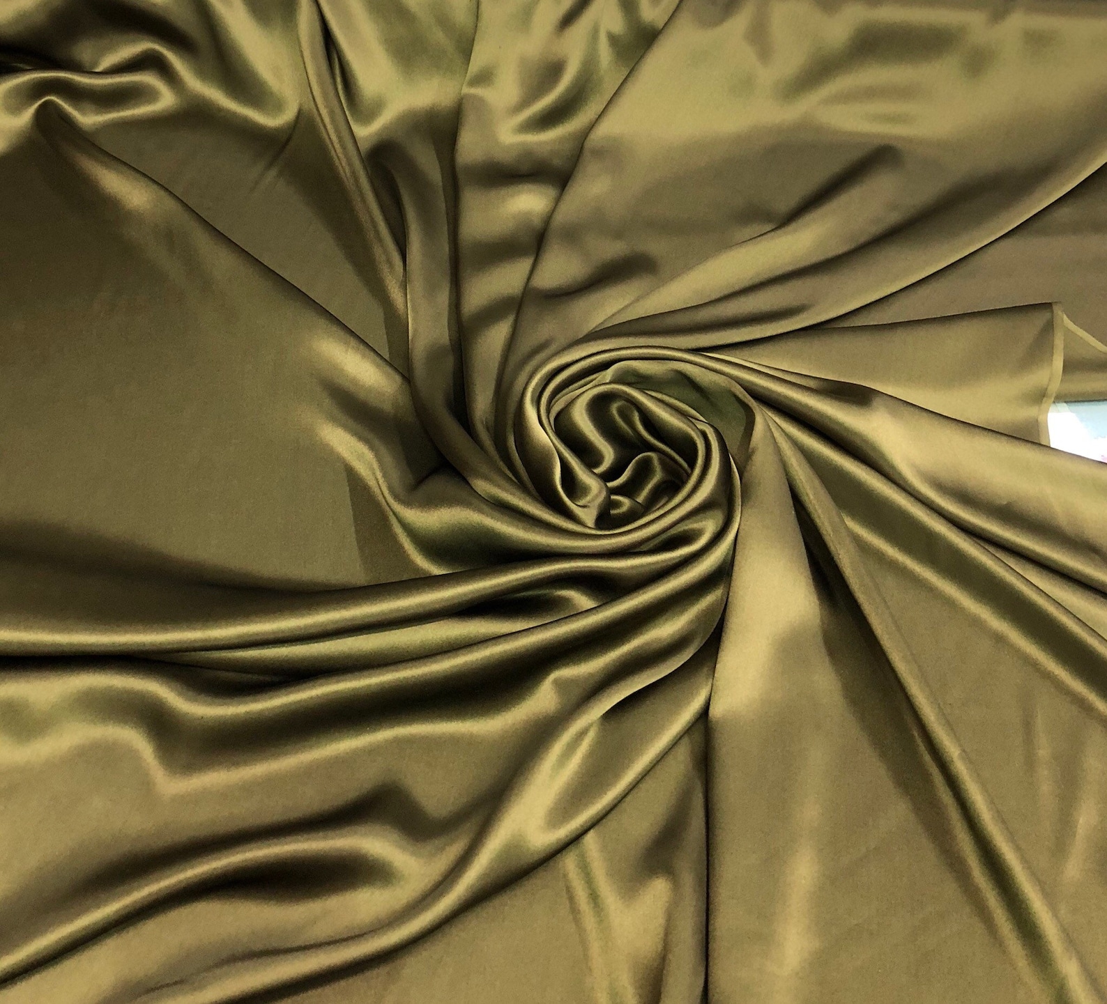 Silk Charmouse 54 Wide Beautiful Dark Olive Green Color Silk Satin ...