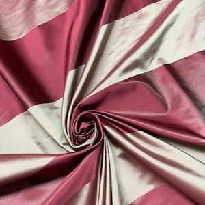 Silk Taffeta Plad 54" Wide Beautiful Wine and Gold 6” Wide Silk Satin Taffeta Stripe. Fabric ...