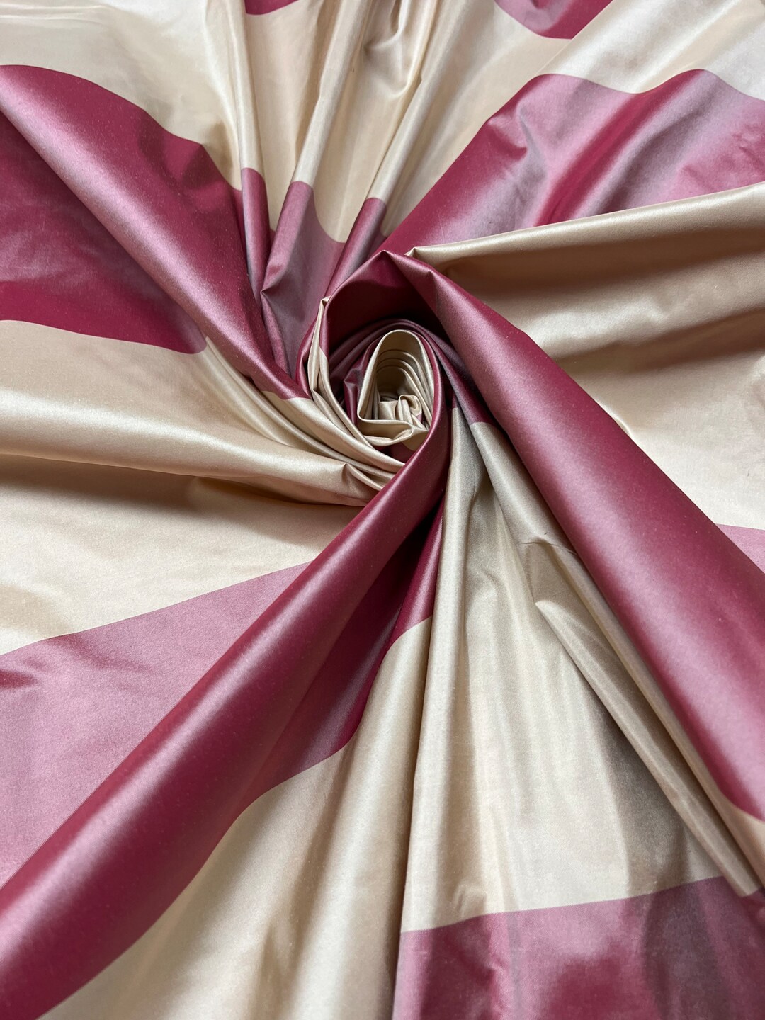 Silk Taffeta Plad 54 Wide Beautiful Wine and Gold Silk Taffeta Stripe. Fabric Sold by the Yard ...