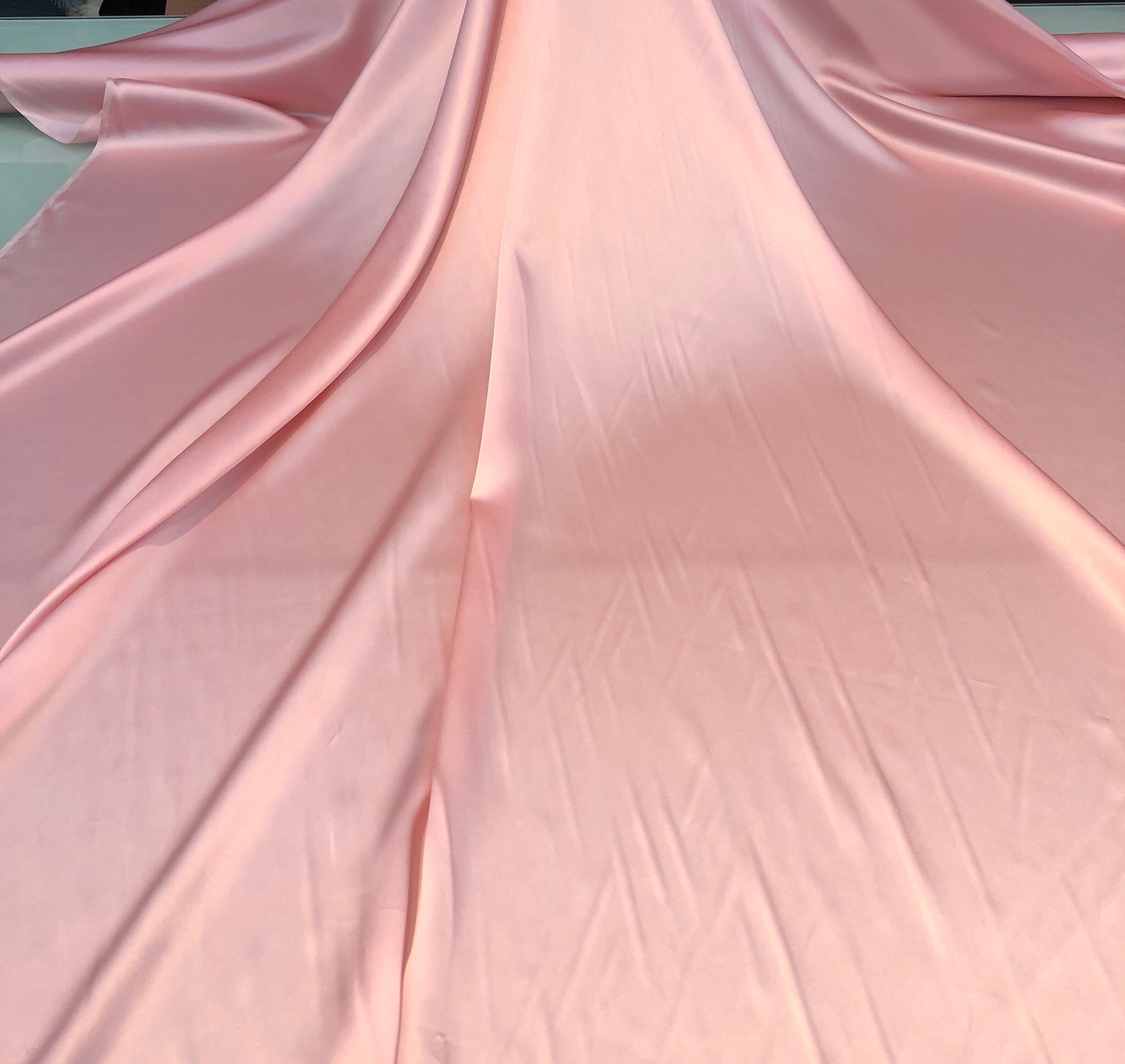 Silk Charmouse 54" Wide Beautiful Baby Pink Silk Satin Charmouse Fabric ...