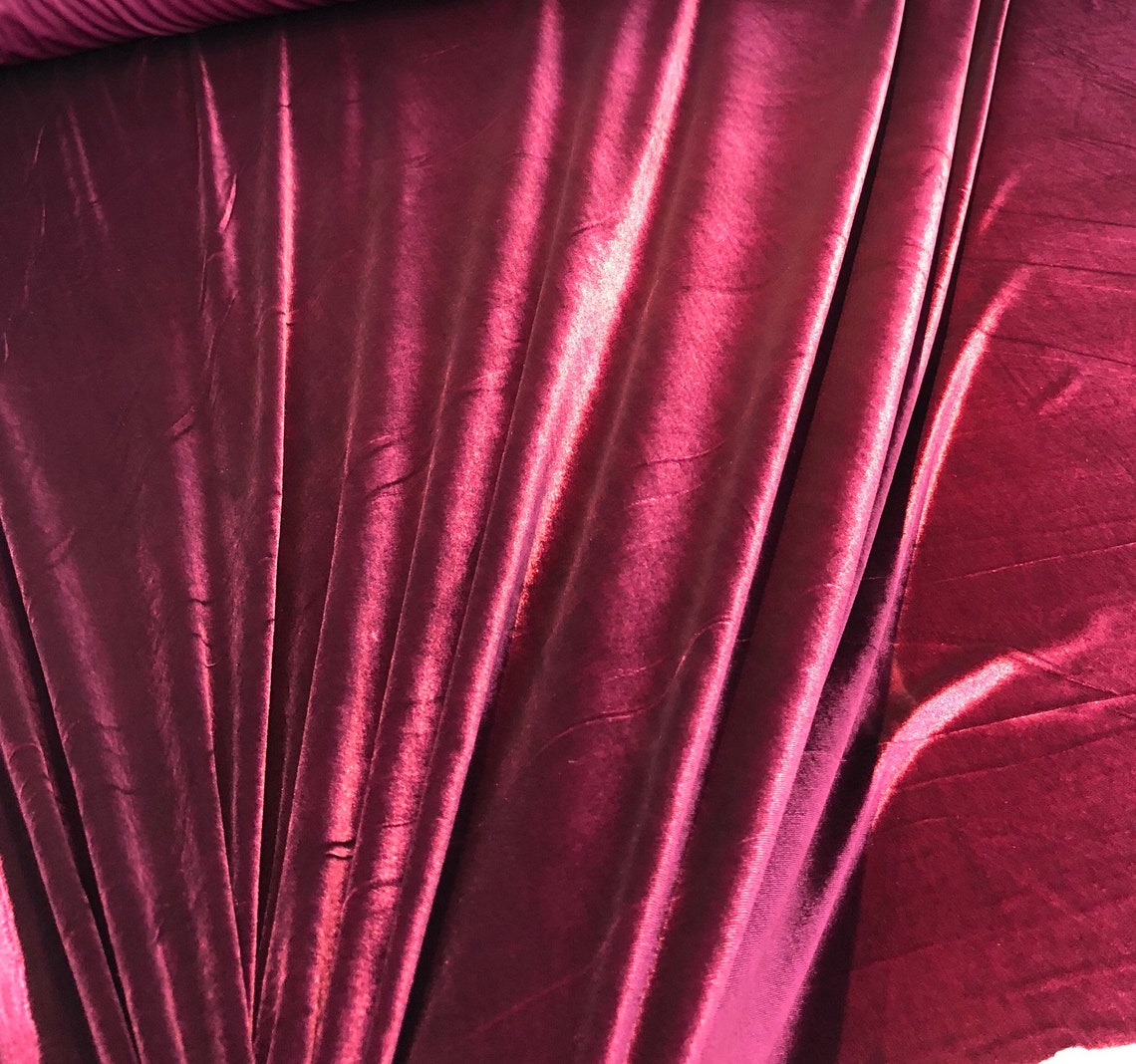 Stretch Velvet 60 Wide Beautiful Wine Color Fabric Sold | Etsy