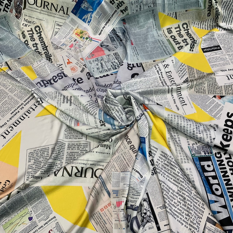 Newspaper Fabric - Etsy