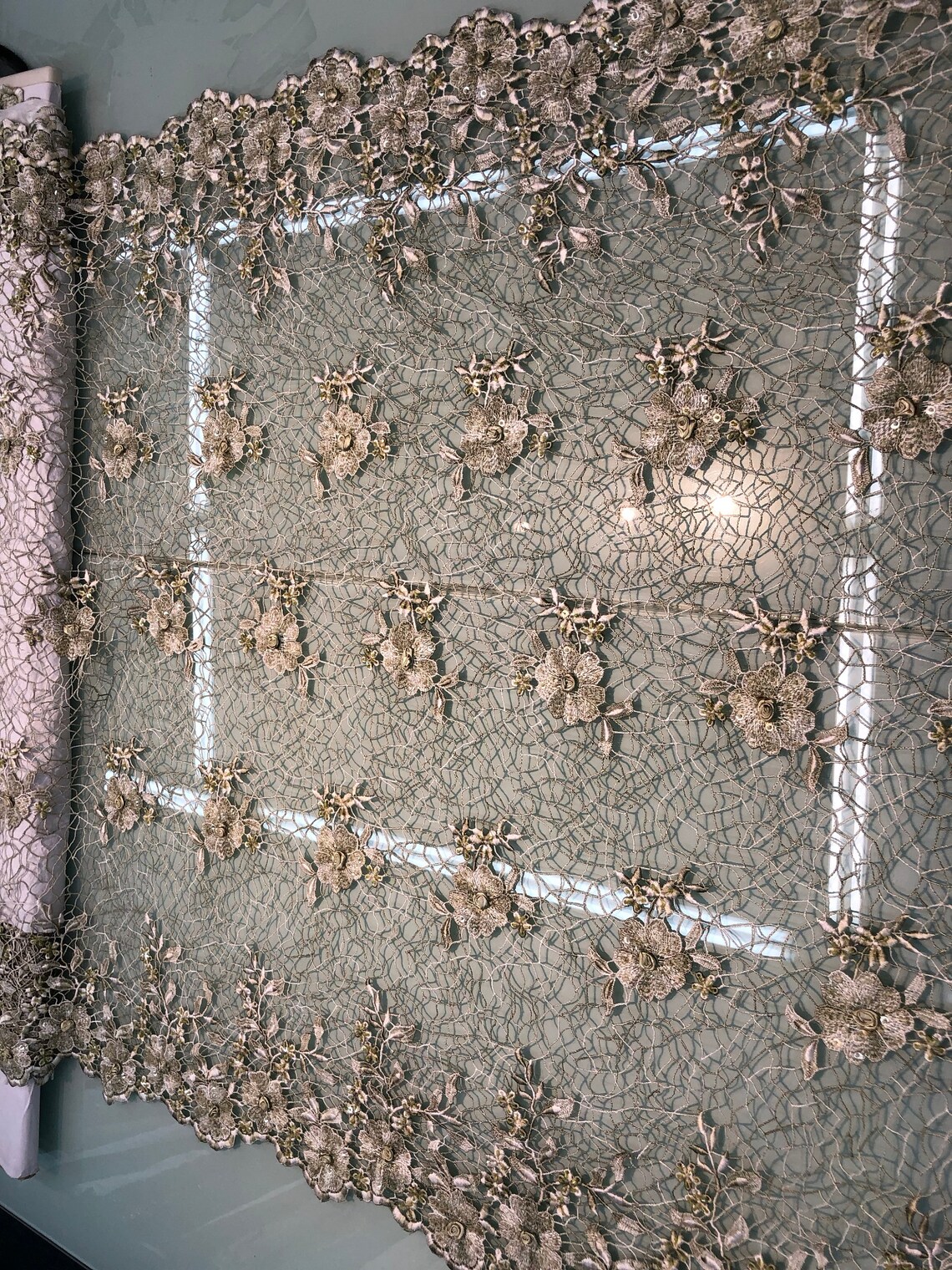 Beautiful Floral Crochet French Lace Spider Web Lace With 3D - Etsy