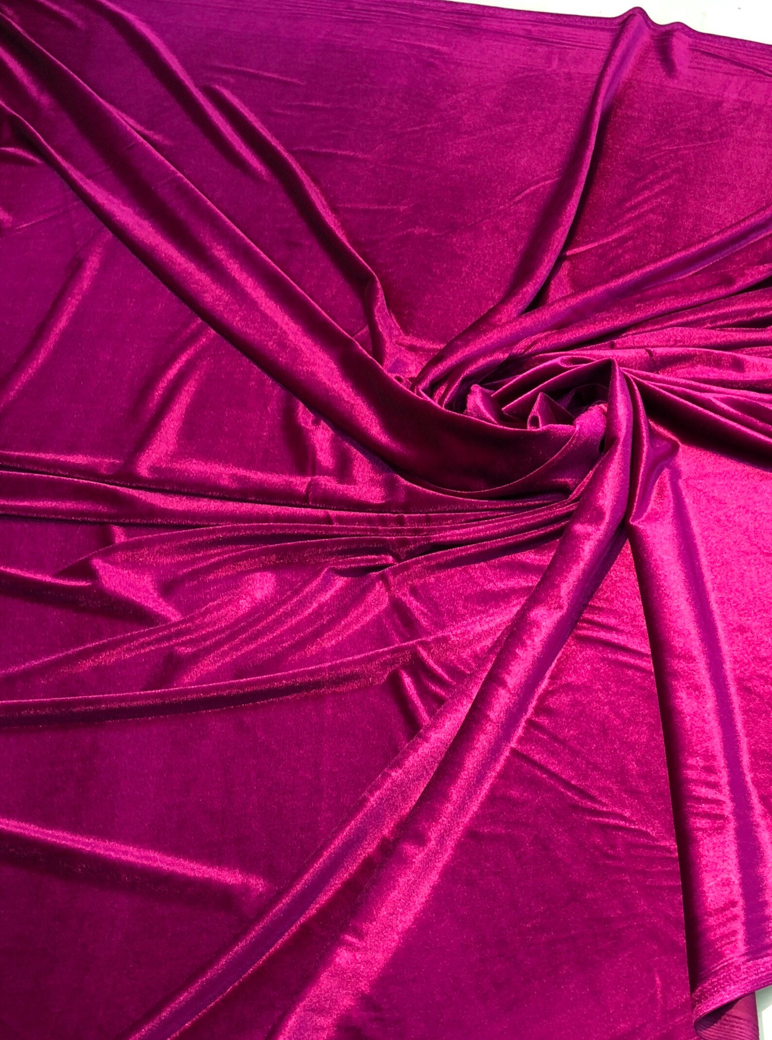 Stretch Velvet 60 Wide Beautiful Fusia Pink Color Fabric | Etsy