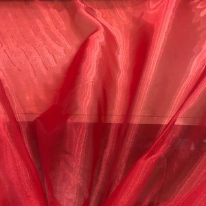 100% Polyester Oragnza Beautiful Red Color Poly Organza 60" Wide Fabric ...