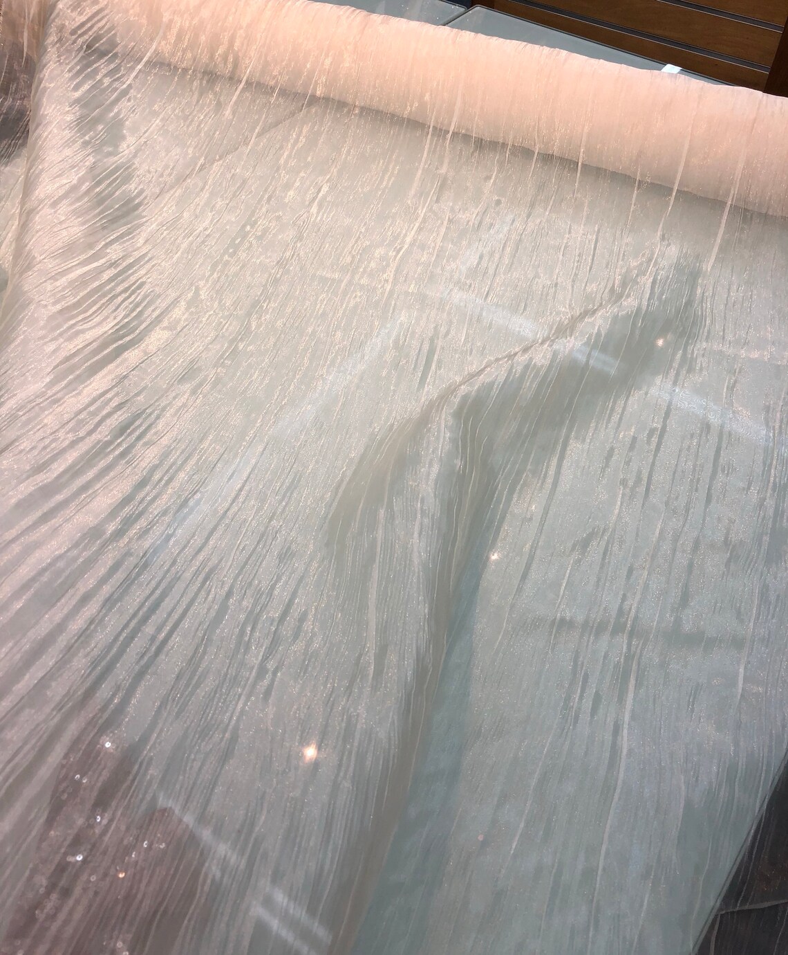 Crinkle Organza 100cm breit Schöner cremefarbener Stoff 100%30 - Etsy.de